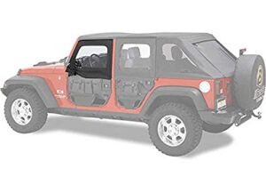 bestop 5180535 element upper fabric doors for 2007-2018 for wrangler jk 2dr/4dr – front