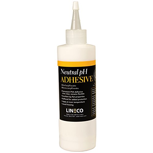 Lineco Neutral pH Adhesive, Acid-Free PVA Formula Water Soluble Dries Clear and Quick Flexible When Dried. 8 Ounces. Ideal For Book Binding and Other Paper Projects. White