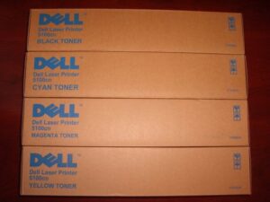 genuine dell 5100cn toner set (bk/c/m/y)