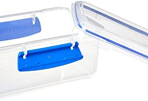 Sistema KLIP IT Rectangular Collection Food Storage Container, 33.8 oz./1.0 L, Clear/Blue, 3 Count