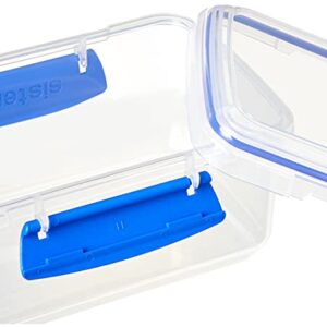 Sistema KLIP IT Rectangular Collection Food Storage Container, 33.8 oz./1.0 L, Clear/Blue, 3 Count