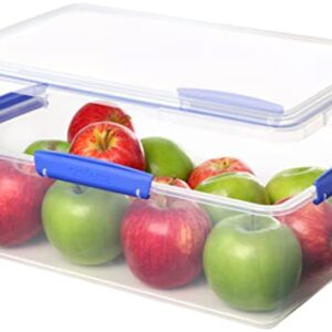 Sistema Large Food Storage Container with Lid for Lunch, Meal Prep, and Leftovers, Dishwasher Safe, 236oz, Clear/Blue