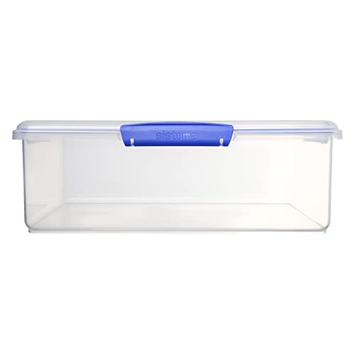 Sistema Large Food Storage Container with Lid for Lunch, Meal Prep, and Leftovers, Dishwasher Safe, 236oz, Clear/Blue