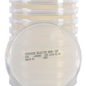 Cetrimide Select Agar, for The Cultivation and Isolation of Pseudomonas, USP, 26ml Deep Fill, 15x100mm Plate, Order by The Package of 10, by Hardy Diagnostics