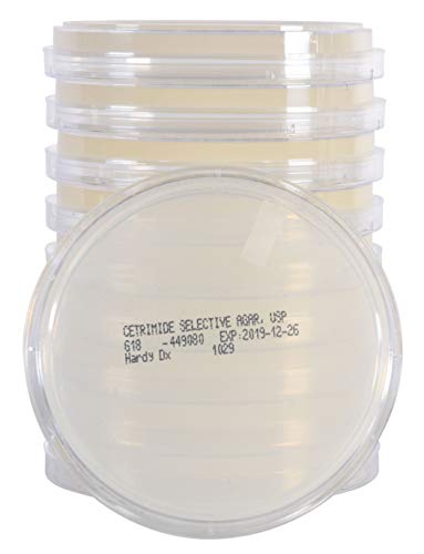 Cetrimide Select Agar, for The Cultivation and Isolation of Pseudomonas, USP, 26ml Deep Fill, 15x100mm Plate, Order by The Package of 10, by Hardy Diagnostics