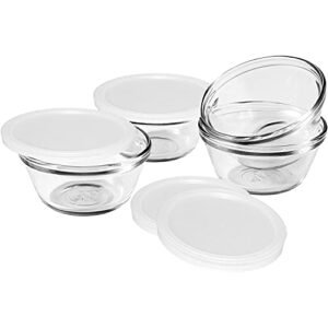 anchor hocking 6-ounce custard cups with lids, set of 4