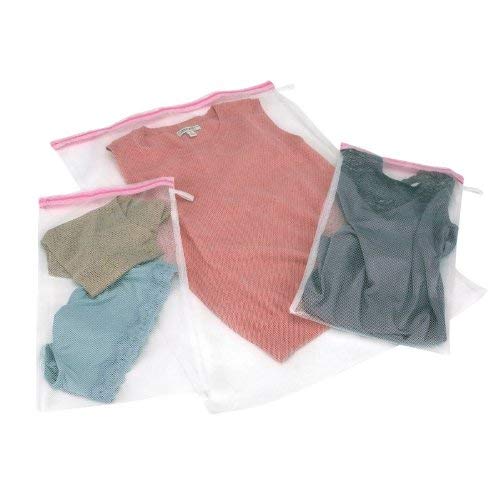 Household Essentials Polyester Mesh Wash Bags, 2 Lingerie and 1 Sweater, Set of 3