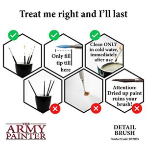 The Army Painter Wargamer: Detail - Fine Detail Paint Brush with Rotmarder Sable Hair - Small Paint Brush, Model Paint Brush for Miniature Paint Sets & Fine Tip Paint Brushes for Miniature Painting