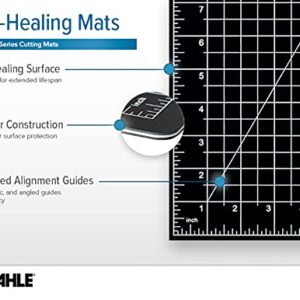 Dahle - 10671-12580 Vantage 10671 Self-Healing Cutting Mat, 12"x18", 1/2" Grid, 5 Layers for Max Healing, Perfect for Crafts & Sewing, Black