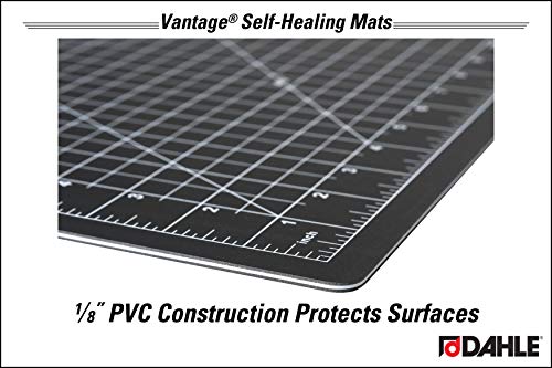 Dahle - 10671-12580 Vantage 10671 Self-Healing Cutting Mat, 12"x18", 1/2" Grid, 5 Layers for Max Healing, Perfect for Crafts & Sewing, Black