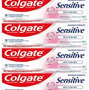 Colgate Sensitive Maximum Strength Whitening Toothpaste, Mint - 6 Ounce (Pack of 6)