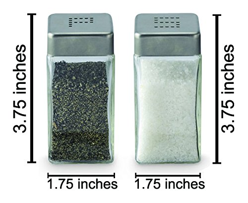 CUISINOX Salt and Pepper Shaker Set, Each measures: 3¾ x 1 ¾ x 1 ¾ Inch, Stainless steel