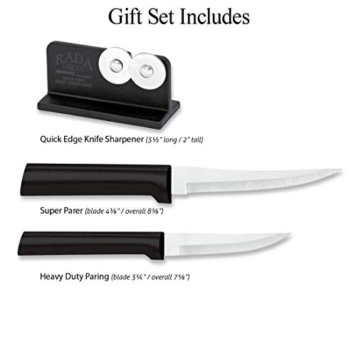 Rada Cutlery FBA_G236 Blades Stainless Steel Resin, 2-Piece, Black Handles