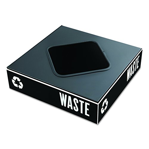 Safco Public Square Recycling Containers Lids, 15 1/4 x 15 1/4 x 2, Black (2989BL)