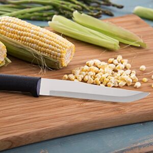 Rada Cutlery Stubby Butcher Knife – Stainless Steel Blade With Black Stainelss Steel Resin Handle Made in USA