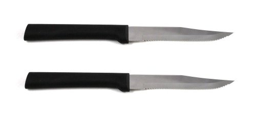 Rada Cutlery Serrated Steak Knife, W205/2, Black Handle, Pack of 2