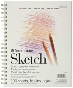 strathmore (25-508 str-025-508 100 sheet sketch pad, 8.875 by 11″, 8.5″x11″, white