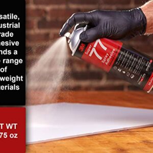 3M Super 77 Multipurpose Permanent Spray Adhesive Glue, Paper, Cardboard, Fabric, Plastic, Metal, Wood, Net Wt 16.75 oz, Clear, (77-24)