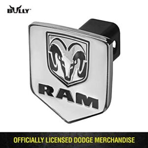 Bully CR-311 Chrome Plated Metal Universal Fit Truck Dodge RAM Logo Hitch Cover Fits 1.25" and 2" Hitch Receivers for Trucks from Chevy (Chevrolet), Ford, Toyota, GMC, Dodge RAM, Jeep