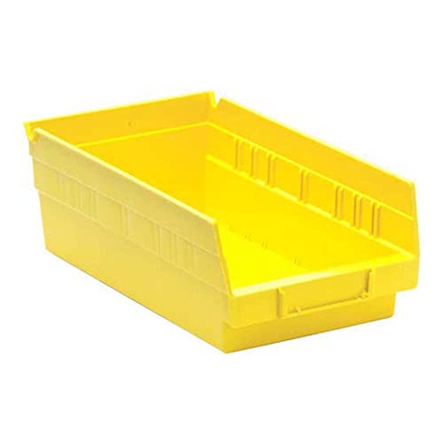 Quantum Storage QSB102YL 30-Pack 4" Hanging Plastic Shelf Bin Storage Containers, 11-5/8" x 6-5/8" x 4", Yellow