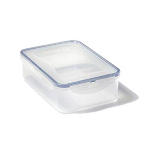 locknlock easy essentials food storage lids/airtight containers, bpa free, rectangle-54 oz-for veggies, clear