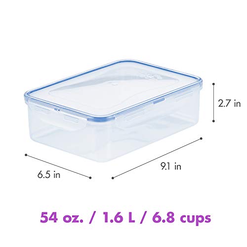 LocknLock Easy Essentials Food Storage lids/Airtight containers, BPA Free, Rectangle-54 oz-for Veggies, Clear