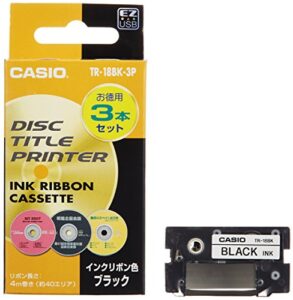 casio disc title printer ink ribbon tr-18bk-3p black 3 pieces