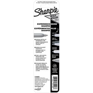 SHARPIE Metallic Permanent Markers, Fine Point, Silver, 2 Count