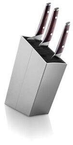 eva solo | angled aluminum knife stand | holds up to 40 knives (sold separatly) | easy to clean | danish design, functionality & quality | silver