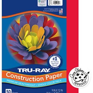 PACON - 103031 Pacon Tru-Ray Heavyweight Construction Paper, Festive Red, 9" x 12", 50 Sheets - 103431