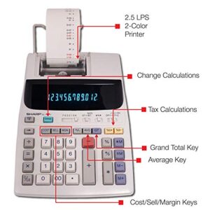 Sharp EL-1801V Ink Printing Calculator, Fluorescent Display, AC, Off-White