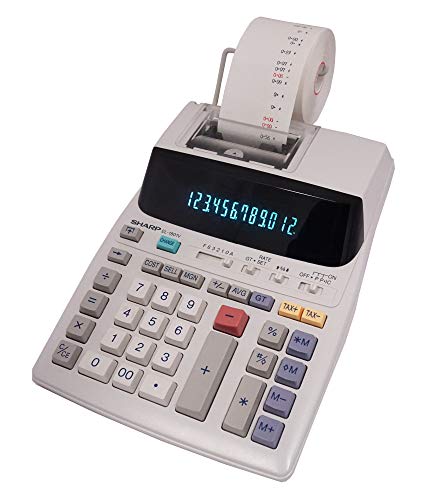 Sharp EL-1801V Ink Printing Calculator, Fluorescent Display, AC, Off-White