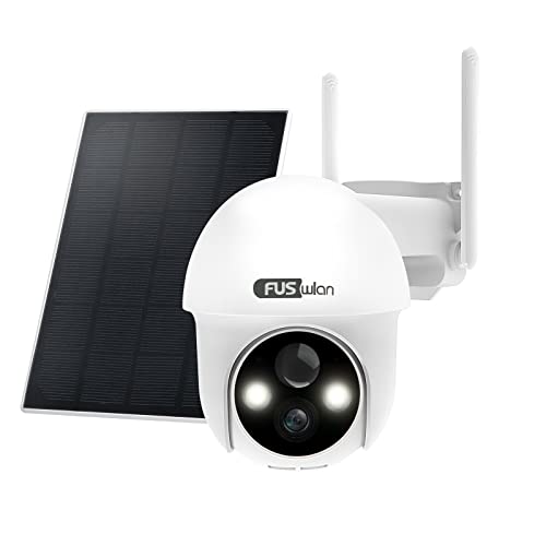 Solar Security Camera Wireless Outdoor WiFi Battery Pan Tilt 360° View Camera with 1080P Night Vision, Spotlight, PIR Motion Detection, Two-Way Audio, IP65 Waterproof, CloudEdge APP, SD/Cloud Storage