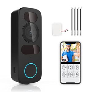 jlazgj wired video doorbell camera, 1080p hd, 140° view, ir night vision, motion detection, 2-way audio (existing doorbell wiring & mechanical chime required), compatible with alexa