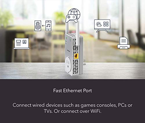 NETGEAR AC750 Wi-Fi Range Extender + Extra Outlet (EX3800-100NAS)