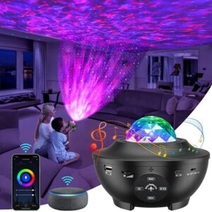 galaxy projector, star projector galaxy light for bedroom, freely customize with app / alexa / google assistant, built in bluetooth / music speaker / timer, ideal gift for christmas / birthday