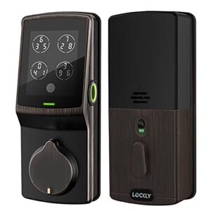 lockly fingerprint bluetooth keyless entry door smart lock (pgd728f) | advanced 3d fingerprint reader | discrete pin code input | ios and android compatible | auto lock | battery backup