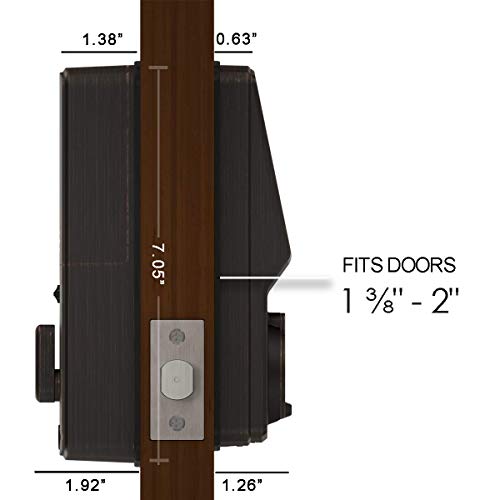 Lockly Fingerprint Bluetooth Keyless Entry Door Smart Lock (PGD728F) | Advanced 3D Fingerprint Reader | Discrete PIN Code Input | iOS and Android Compatible | Auto Lock | Battery Backup