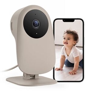 nooie baby monitor with crying detection, camera and audio 1080p night vision motion and sound detection 2.4g wifi home security camera for baby nanny elderly and pet monitoring, works with alexa