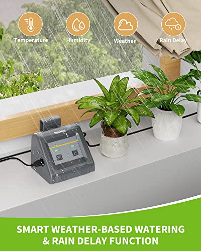 RAINPOINT WiFi Automatic Watering System For Indoor Potted Plants, DIY Drip Irrigation Kit Remotely Control Auto/Manual/Delay Watering Mode via APP, Automatic Self-Watering Irrigation System with Pump