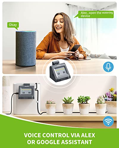 RAINPOINT WiFi Automatic Watering System For Indoor Potted Plants, DIY Drip Irrigation Kit Remotely Control Auto/Manual/Delay Watering Mode via APP, Automatic Self-Watering Irrigation System with Pump