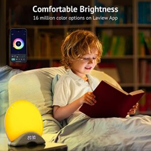 LaView Smart White Noise Machine,App Control Sleep Sound Machine Night Light 25 Relaxing Sounds and 8 Rhythm Modes,Sunrise Wake Up Light,Smart Alarm Clock for Kid/Adult,Work with Alexa