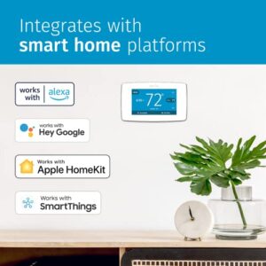 EMERSON Sensi Touch Wi-Fi Smart Thermostat with Touchscreen Color Display, Works with Alexa, Energy Star Certified, C-wire Required, ST75W , White