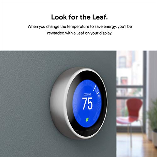 Google Nest Learning Thermostat - Programmable Smart Thermostat for Home - 3rd Generation Nest Thermostat - Works with Alexa - White