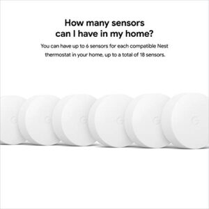 Google Nest Temperature Sensor 3 Count Pack - Nest Thermostat Sensor - Nest Sensor That Works with Nest Learning Thermostat and Nest Thermostat E - Smart Home