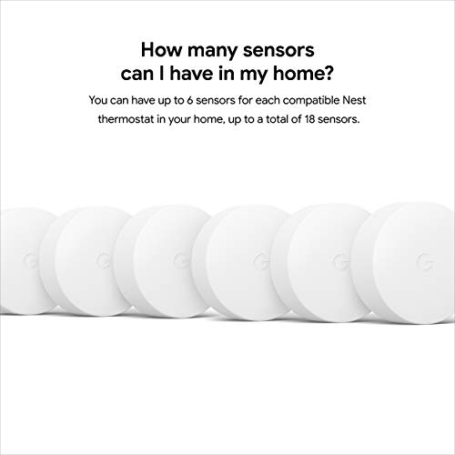 Google Nest Temperature Sensor 3 Count Pack - Nest Thermostat Sensor - Nest Sensor That Works with Nest Learning Thermostat and Nest Thermostat E - Smart Home