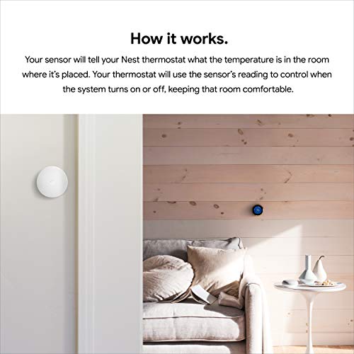 Google Nest Temperature Sensor 3 Count Pack - Nest Thermostat Sensor - Nest Sensor That Works with Nest Learning Thermostat and Nest Thermostat E - Smart Home