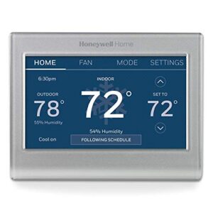 honeywell home rth9585wf wi-fi smart color thermostat, 7 day programmable, touch screen, energy star, alexa ready, c-wire required, not compatible with line volt heating