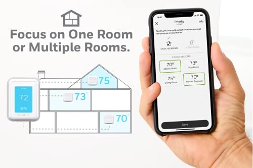 Honeywell Home T9 WiFi Smart Thermostat with 1 Smart Room Sensor, Touchscreen Display, Alexa and Google Assist