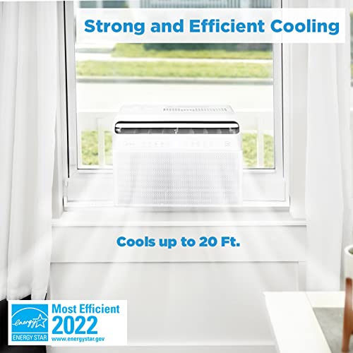 Midea 8,000 BTU U-Shaped Smart Inverter Window Air Conditioner–Cools up to 350 Sq. Ft., Ultra Quiet with Open Window Flexibility, Works with Alexa/Google Assistant, 35% Energy Savings, Remote Control